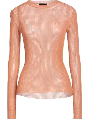 ROBERTO COLLINA Knitted Lamé Sweater - Orange