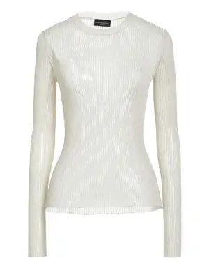 ROBERTO COLLINA ROBERTO COLLINA Knitted Lamé Sweater White