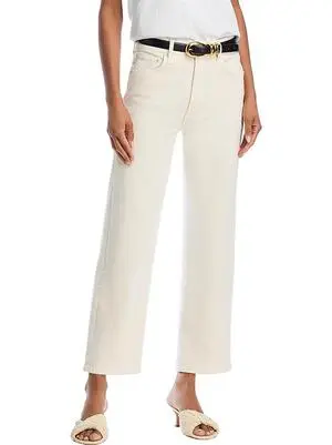 MOTHER The Rambler High Rise Ankle Straight Jeans - Cream Puff