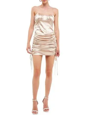 GREY LAB Grey Lab Ruched Satin Minidress