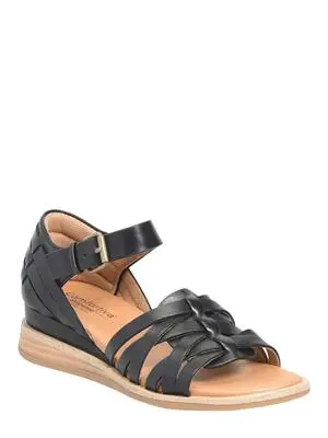 COMFORTIVA Marina Strappy Wedge Sandals - Black