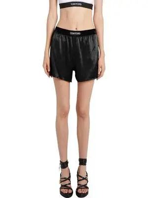 TOM FORD Stretch Silk Satin Pajama Shorts - Lb999 Black