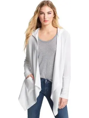 Splendid Splendid Draped Thermal Hoodie White