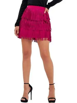 Endless Rose Faux Suede Mini Skirt - Berry