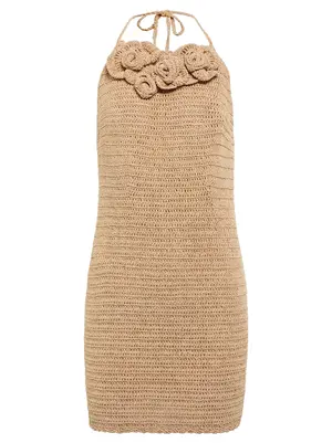 Magda Butrym Crochet Cotton-blend Minidress - Beige