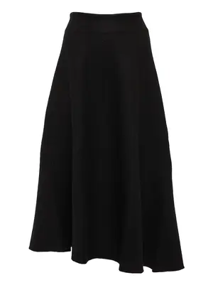 JIL SANDER Virgin Wool Midi Skirt - Black
