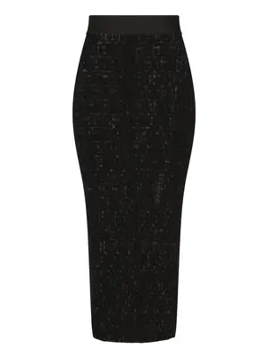 Dolce & Gabbana Tulle Calf-length Skirt With Dg Logo - Black