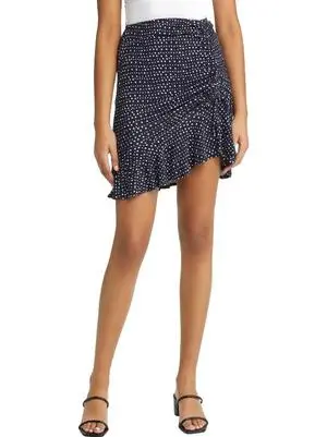 Loveappella Spot Print Knit Miniskirt - Black/ivory