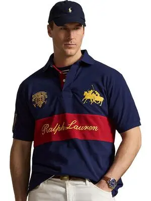Ralph Lauren Crest Mesh Polo Shirt - Newport Navy/sweet Tomato