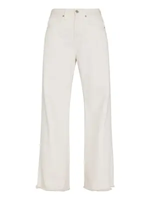 Veronica Beard Taylor High-rise Wide-leg Jeans - Ecru