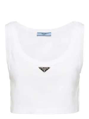 PRADA Prada Triangle-Logo Crop Top