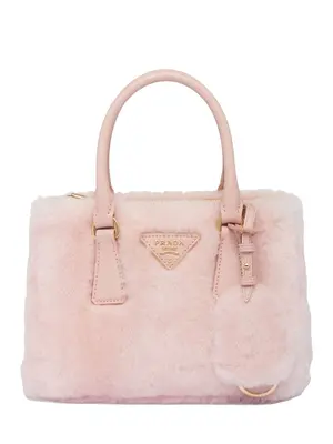 Prada Galleria Shearling Mini Bag - Pink