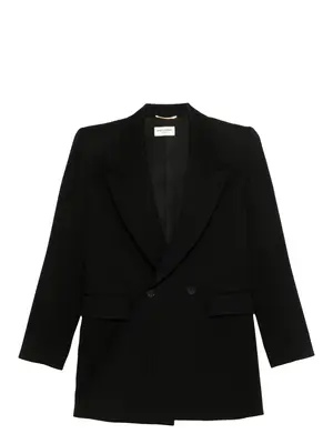 Saint Laurent Double-breasted Wool Blazer - Black