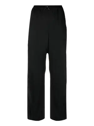 Saint Laurent Logo-embroidered Crop Trousers - Black