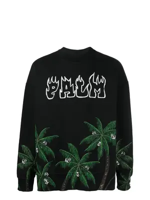 Palm Angels Logo-print Sweatshirt - Black