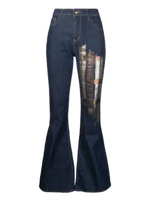 MADISON.MAISON Madison.Maison Metallic-Print Flared Jeans