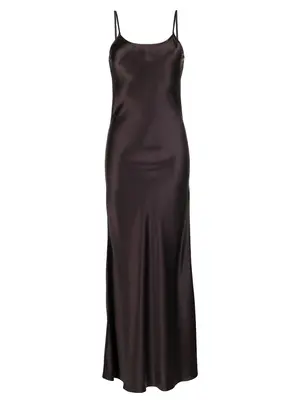 Voz Liquid Silk Slip Dress - Brown