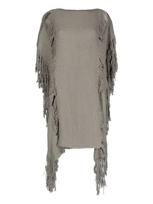Voz Lace Fringe-detail Tunic - Brown