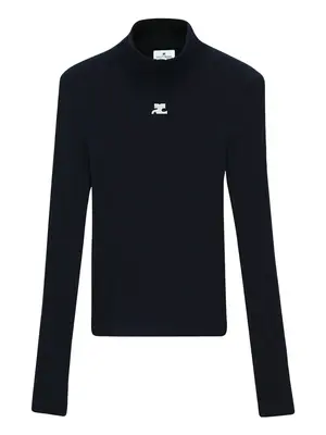 COURREGES Reedition Ribbed Knit Sweater - Black