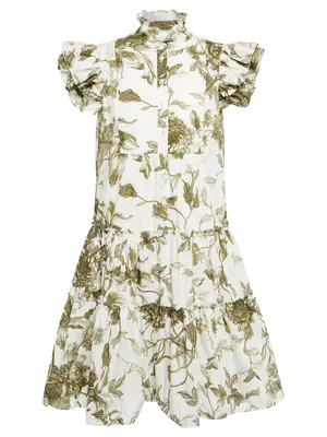 Erdem Pomona Printed Mini Dress - White