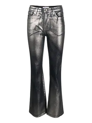MADISON.MAISON Metallic Laminated Jeans - Silver