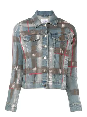MADISON.MAISON Paint Splatter-print Denim Jacket - Blue
