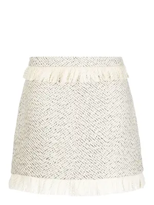KIMHEKIM Fringe-detail Tweed Mini Skirt - Neutrals