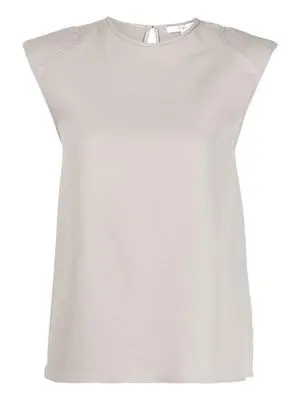 TIBI Padded-Shoulder Tank Top