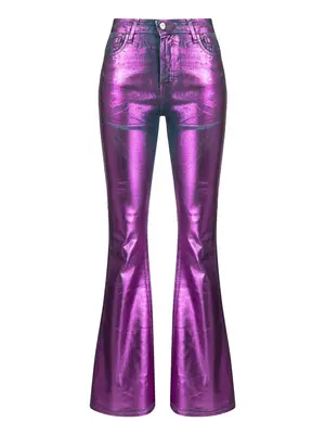 MADISON.MAISON Metallic-effect Laminated Jeans - Pink
