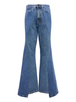 Gabriela Hearst Foster Patchwork Flared Jeans - Blue