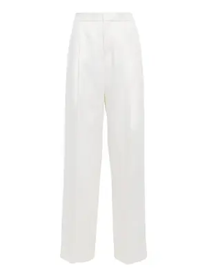 Chloé Mid-rise Straight Linen Pants - White
