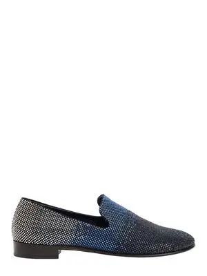 GIUSEPPE ZANOTTI Lewis Sparkle Crystal-embellished Loafers - Blue