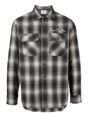 BLUE SKY INN Check-pattern Long-sleeve Shirt - Grey