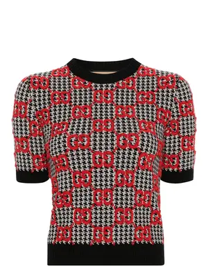 Gucci Gg Jacquard Wool Top - Black