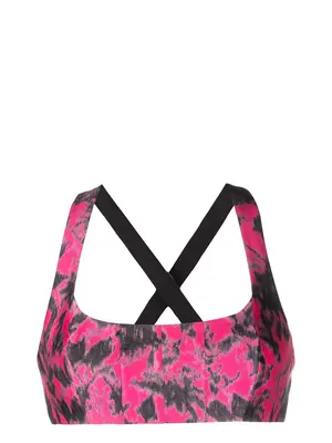 Philosophy Di Lorenzo Serafini Floral-print Cross-strap Bralette - Pink