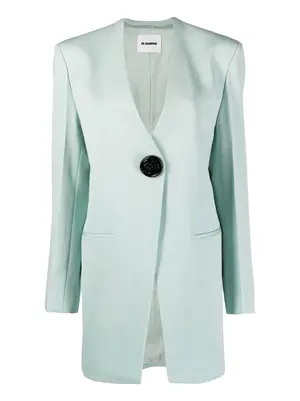 JIL SANDER Single-button Wool Blazer - Green