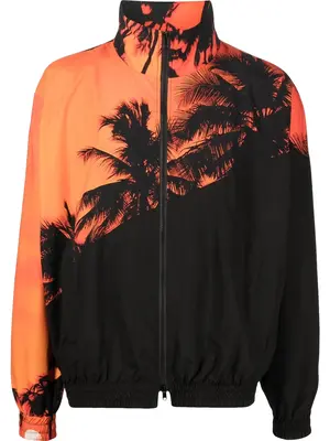 BLUE SKY INN Palm Tree Print Bomber Jacket - Black