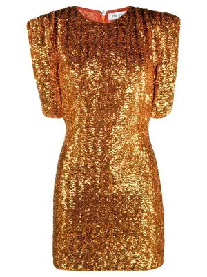 Attico Sequin-embellished Mini Dress - Orange