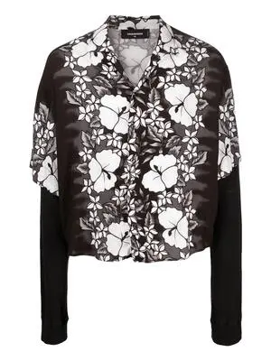 Dsquared2 Floral-print Layered Shirt - Black