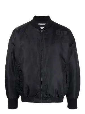 NEIGHBORHOOD Embroidered Zip-up Bomber Jacket - Black