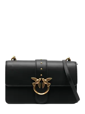 Pinko Love One Leather Crossbody Bag - Black