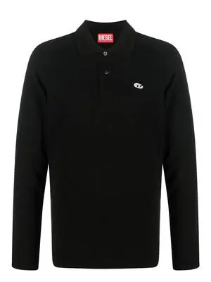 DIESEL® T-smith Long-sleeve Polo Shirt - Black