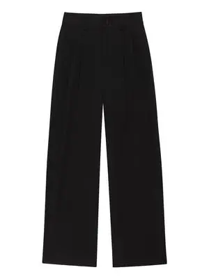 ANINE BING Carrie Wide-leg Twill Pants - Black