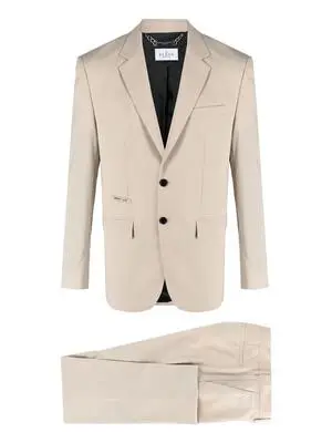 Philipp Plein Logo-plaque Single-breasted Suit - Neutrals