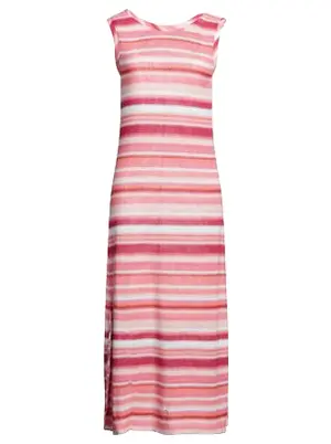 PEPITA PEPITA Multicolor Pattern Midi Dress Coral