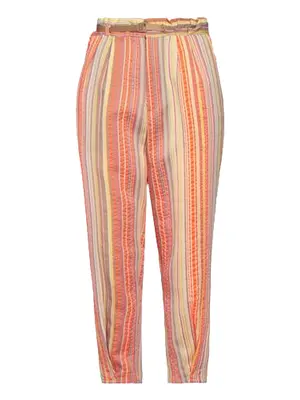 WHITE SAND Striped Tapered Trousers - Orange