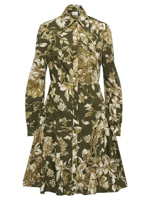 ERDEM Erdem Apolonia Floral Cotton Shirt Dress