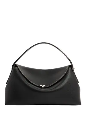 TOTEME TOTEME T-lock Pebble Leather Top Handle Bag Black