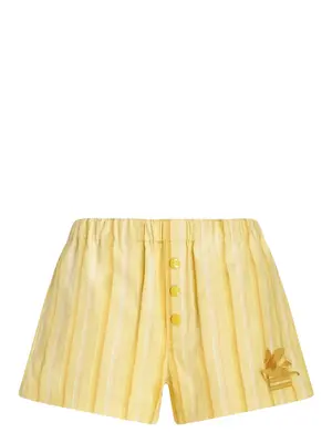 Etro Stripe-print Shorts - Yellow