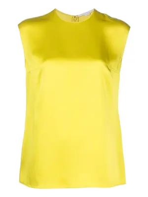 Stella McCartney Satin-finish Sleeveless Blouse - Yellow